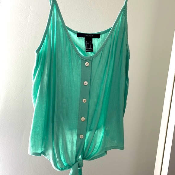 Forever 21 | Tops | Mint Green Tank Top With Tie In Front | Poshmark